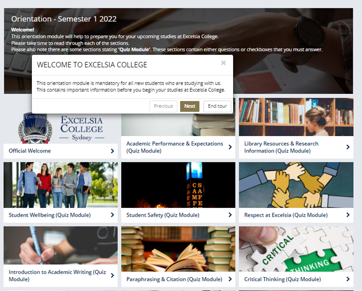 How do I complete my Online Orientation unit? – Excelsia College Help ...